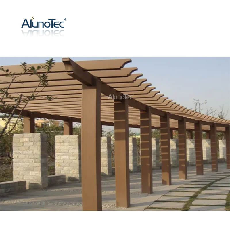 AlunoTec Wind Resistant Garden Plastic Wood Pavilion Patio Cover Roof ...