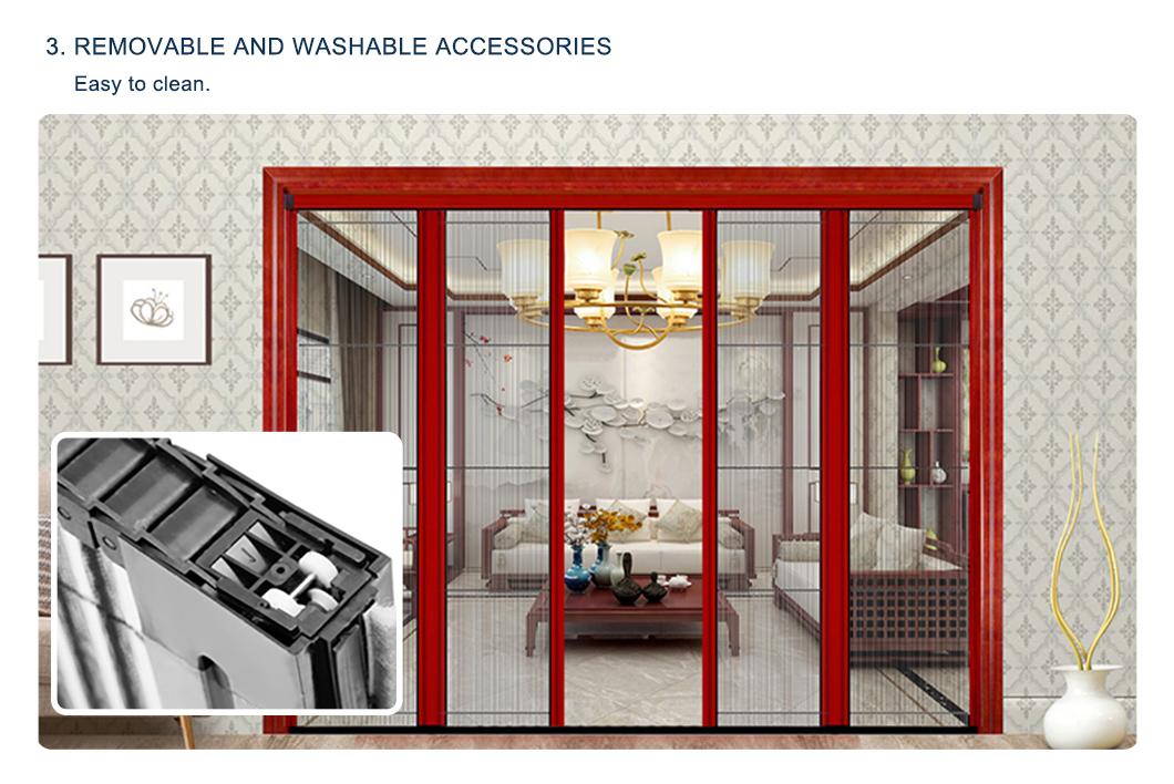 Outdoor Retractable Fly Screen Alloy Profile Pleated Blinds Anti Insect ...