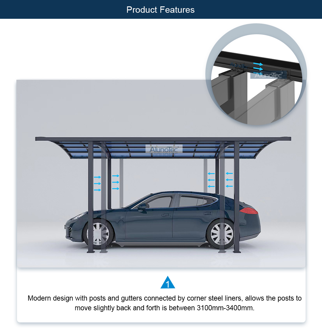 AlunoTec Strong Wind Resistance Roof Outdoor Carport Shelter Sun Shade ...